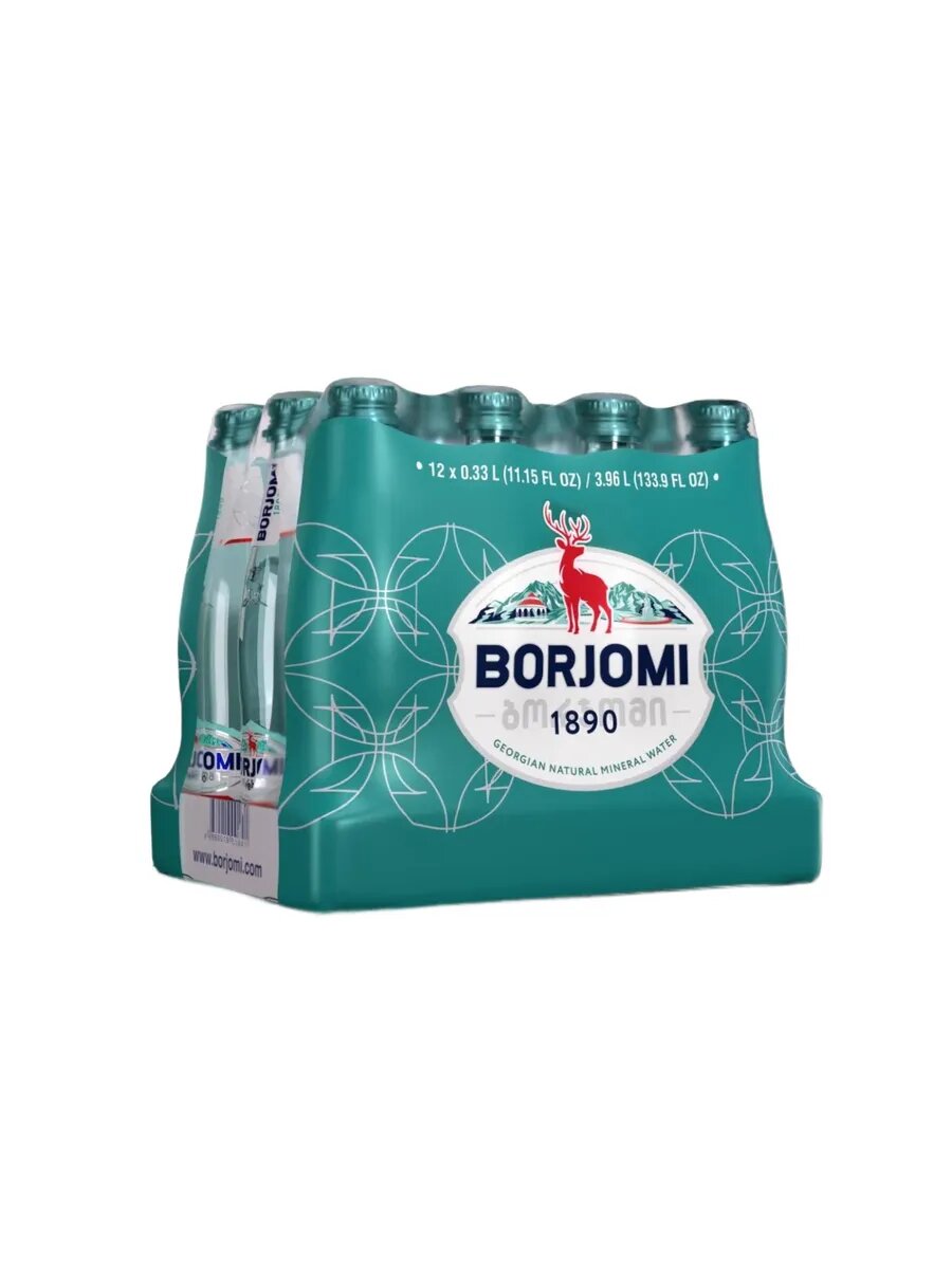 Borjomi Вода минеральная газированная, 0.33 л x 12 шт