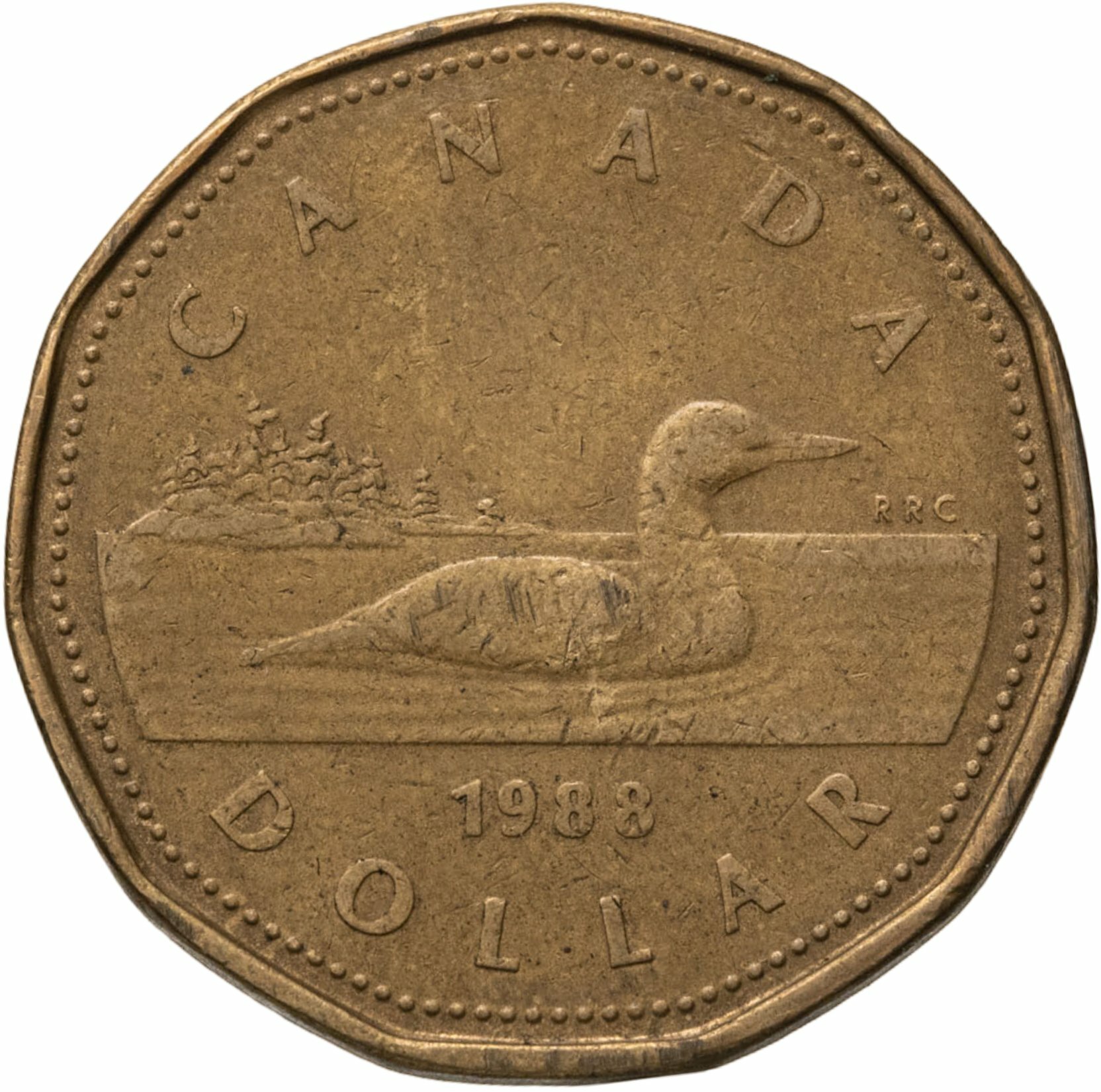 Канада 1 доллар dollar 1988, Никель, в сохранности VF