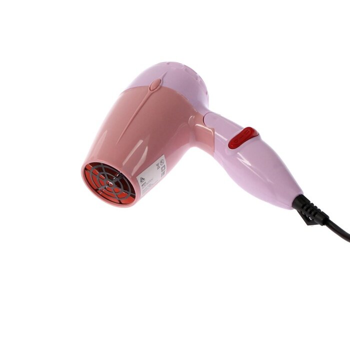 Luazon Home уценка Фен для волос Luazon LF-23, 800 Вт, 2 скорости, 1 режим, складная ручка, розовый