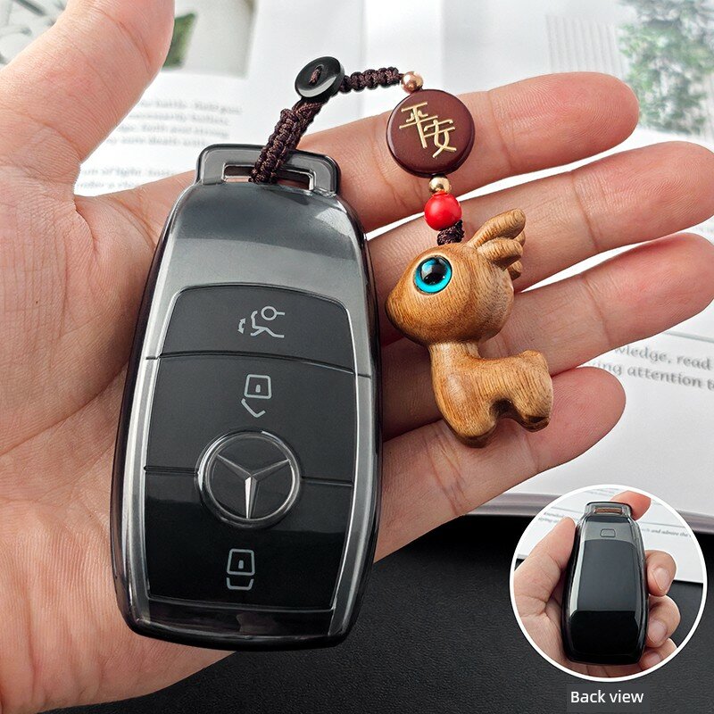 Чехол для ключа Mercedes C-класс с прозрачным черным чехлом и магической лосем под GLC300L