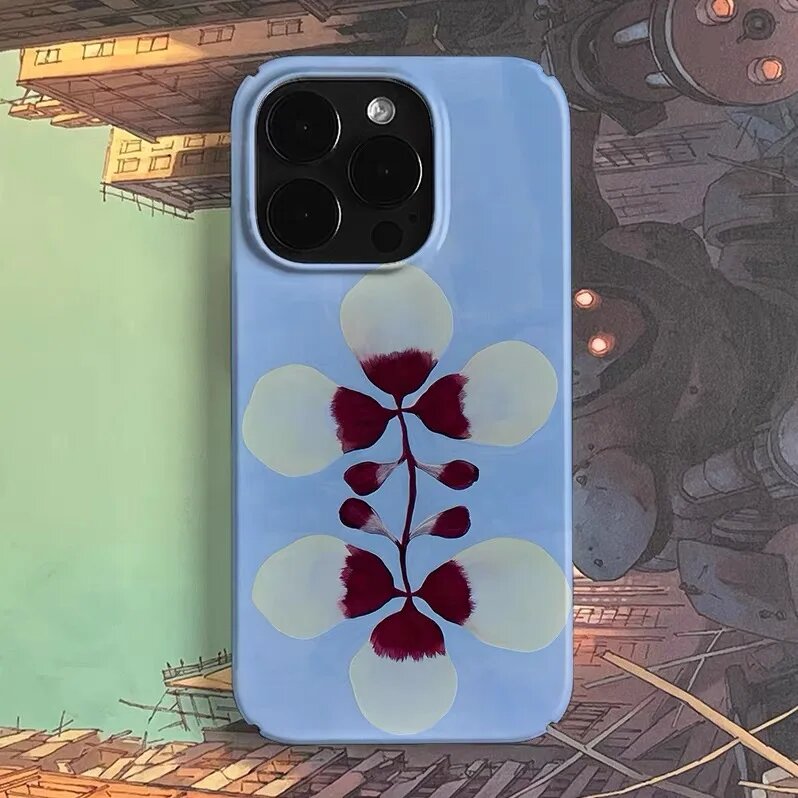 Ins Small Fresh Blue Flower Art Case для IPHONE 17 16 ProMax 15 14 Plus 13 12 MINI 11 For iphone16