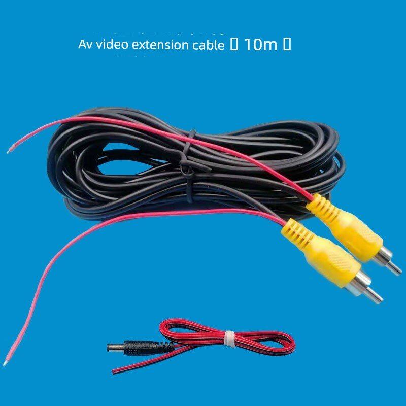 10м кабель видеосигнала AV RCA + 1м кабель питания для систем заднего обзора
