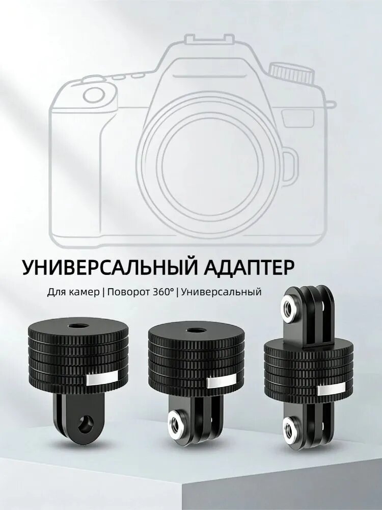 Быстросъемный адаптер для камер, алюминий, 360 поворот
