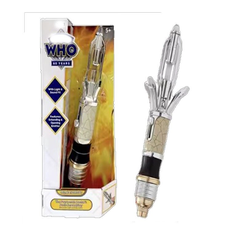 Соническая отвертка 14-го Доктора Doctor Who, гальваническое покрытие, подсветка с синим, красным, жёлтым