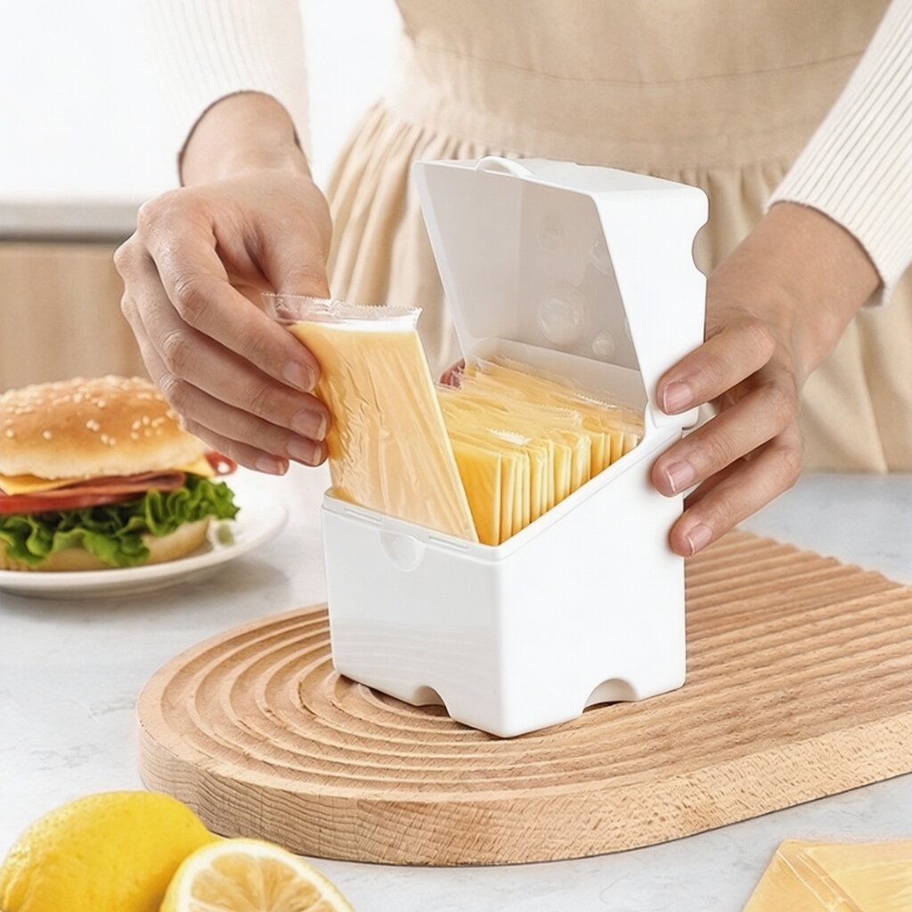 Коробка для хранения консервированного сыра из белой ракушки-раскладушки