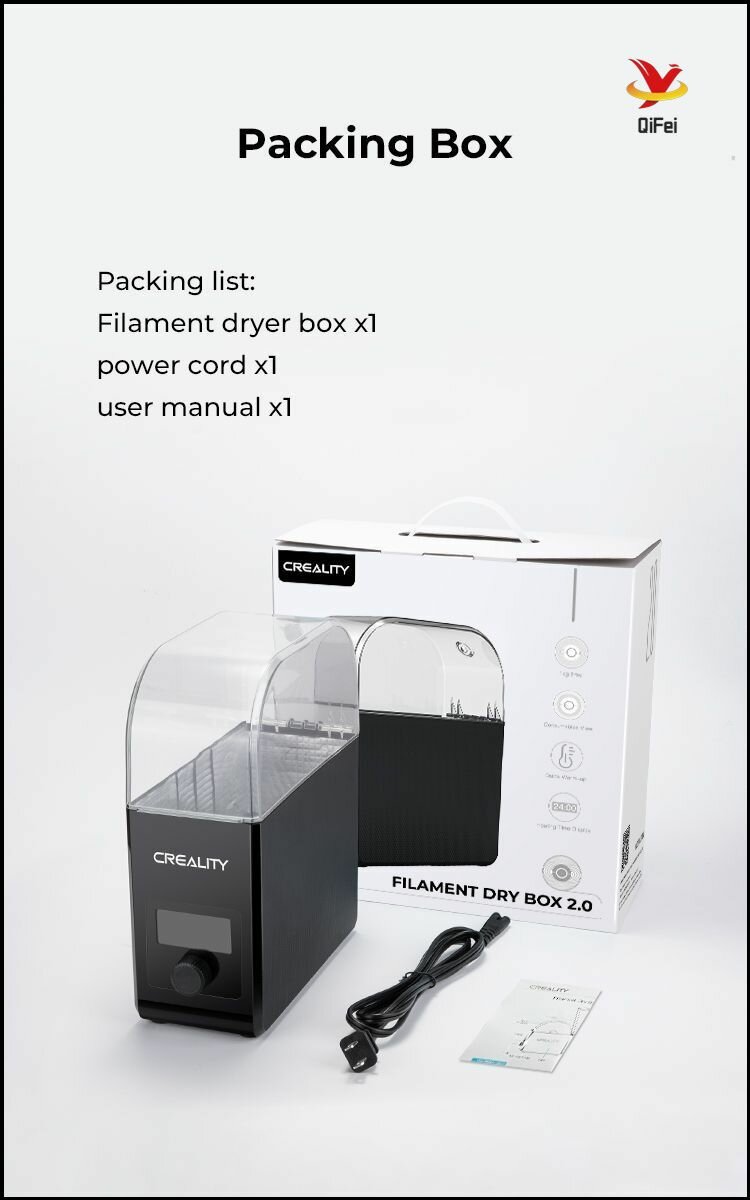 Creality Filament Dryer Box Pro для 3D-принтера, бокс 2.0 для хранения 3D-филамента