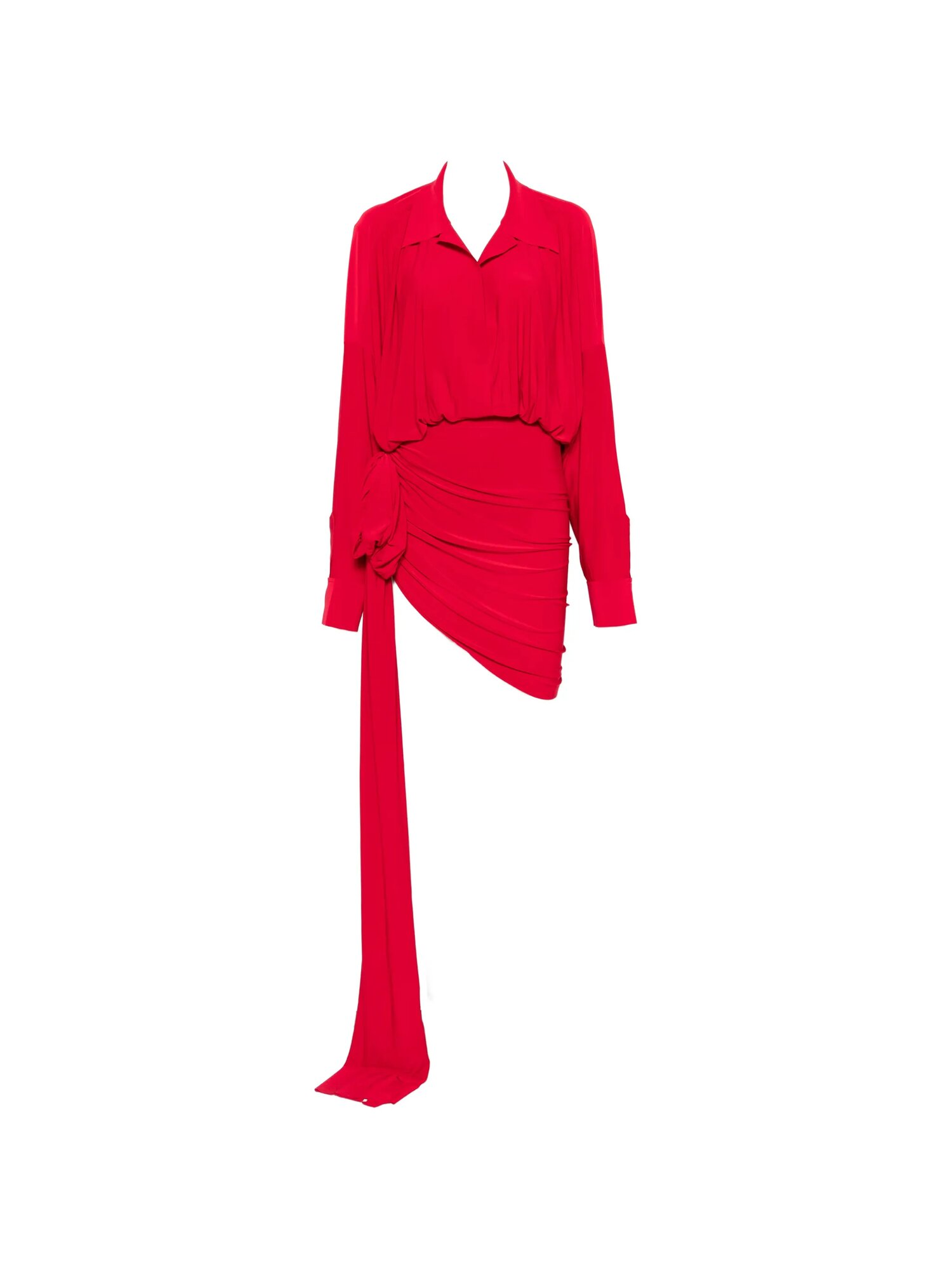 Платье Bow-detail draped asymmetric mini dress
