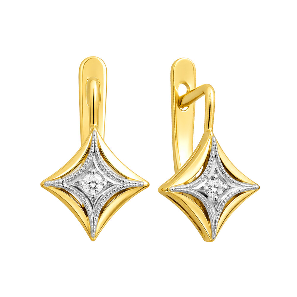 серьги из золота, с бриллиантами