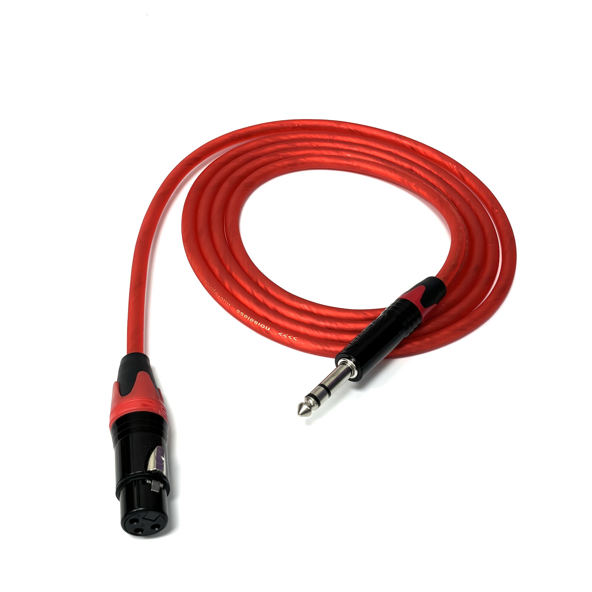 3-контактный XLR (мама) на 1/4-дюймовый (6.35 мм) TRS стерео джек адаптер кабель красный 216.54 дюйма