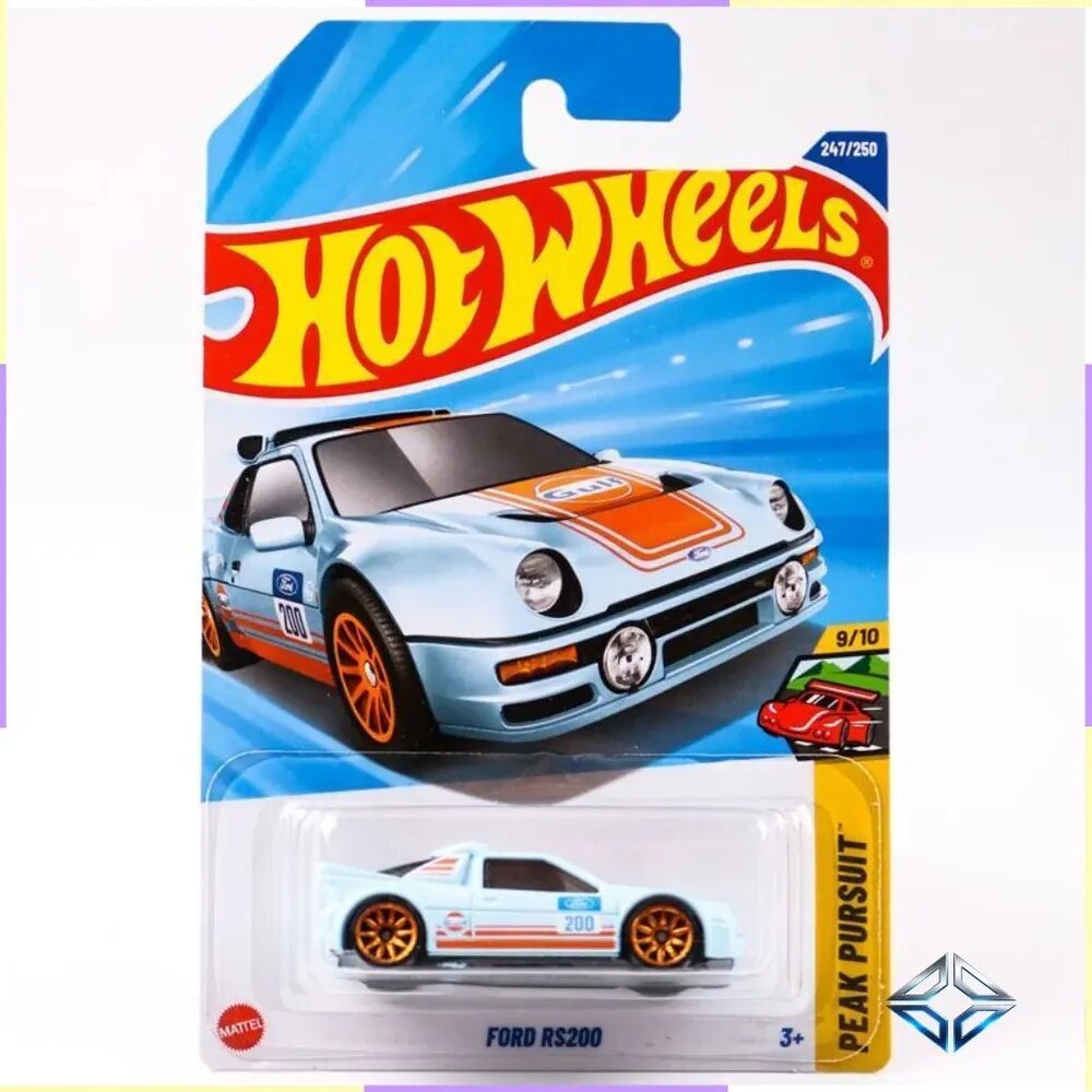 Hot Wheels Peak Pursuit Ford RS200 (Gulf Oil) 1:64 Масштабная модель автомобиля