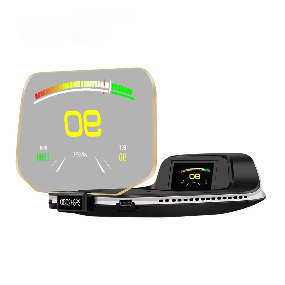 Автомобильный проекционный дисплей (HUD) с поддержкой OBD2, GPS и навигации: цифровой спидометр и диагностический прибор