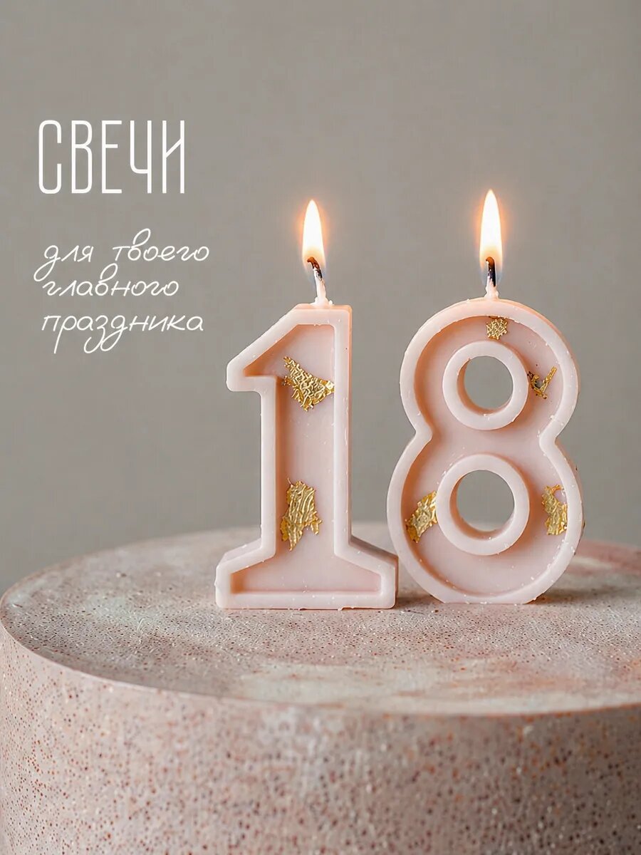 Свечи для торта цифры 18 украшение дня рождения