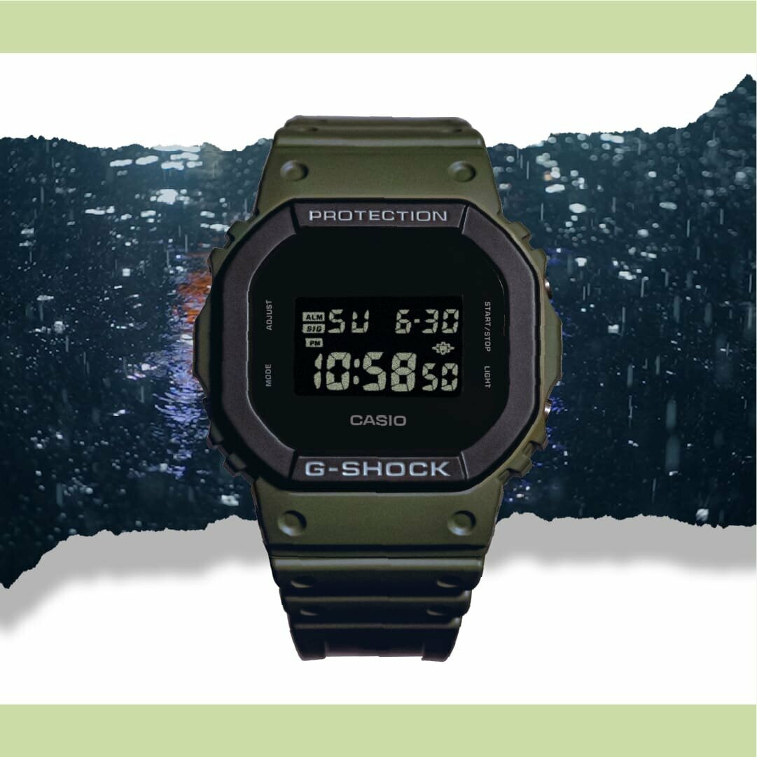 Наручные часы CASIO, черный, зеленый