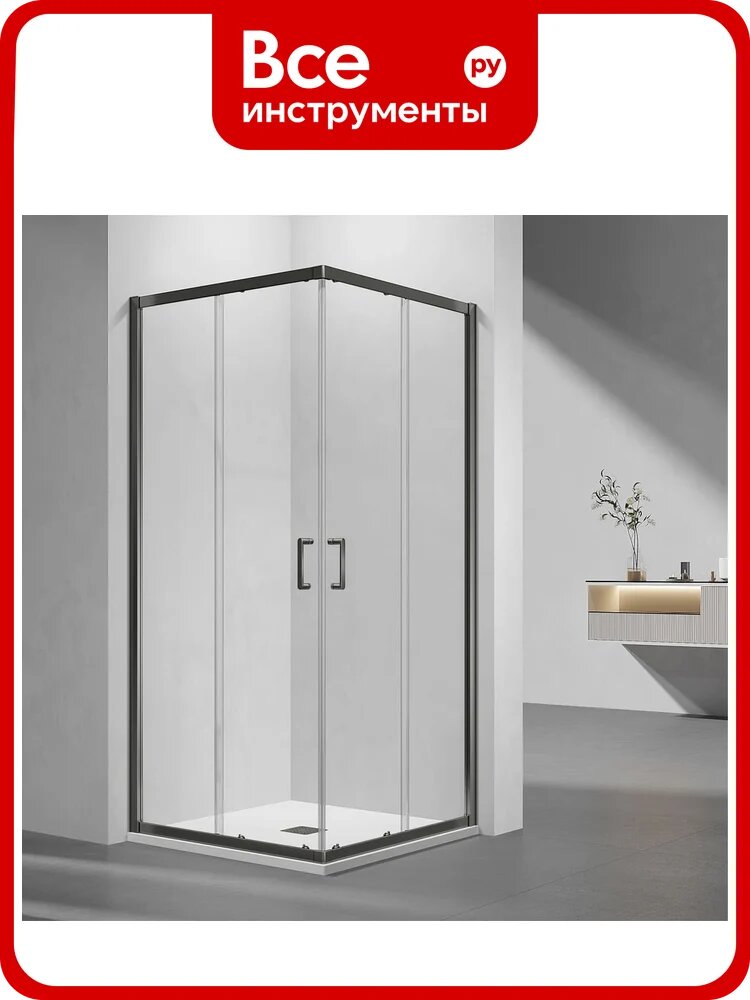 Душевой уголок RGW 80x80x195 см PA-39-Gr, квадрат, серый, прозрачное, 6 мм, Easy 03083988-110