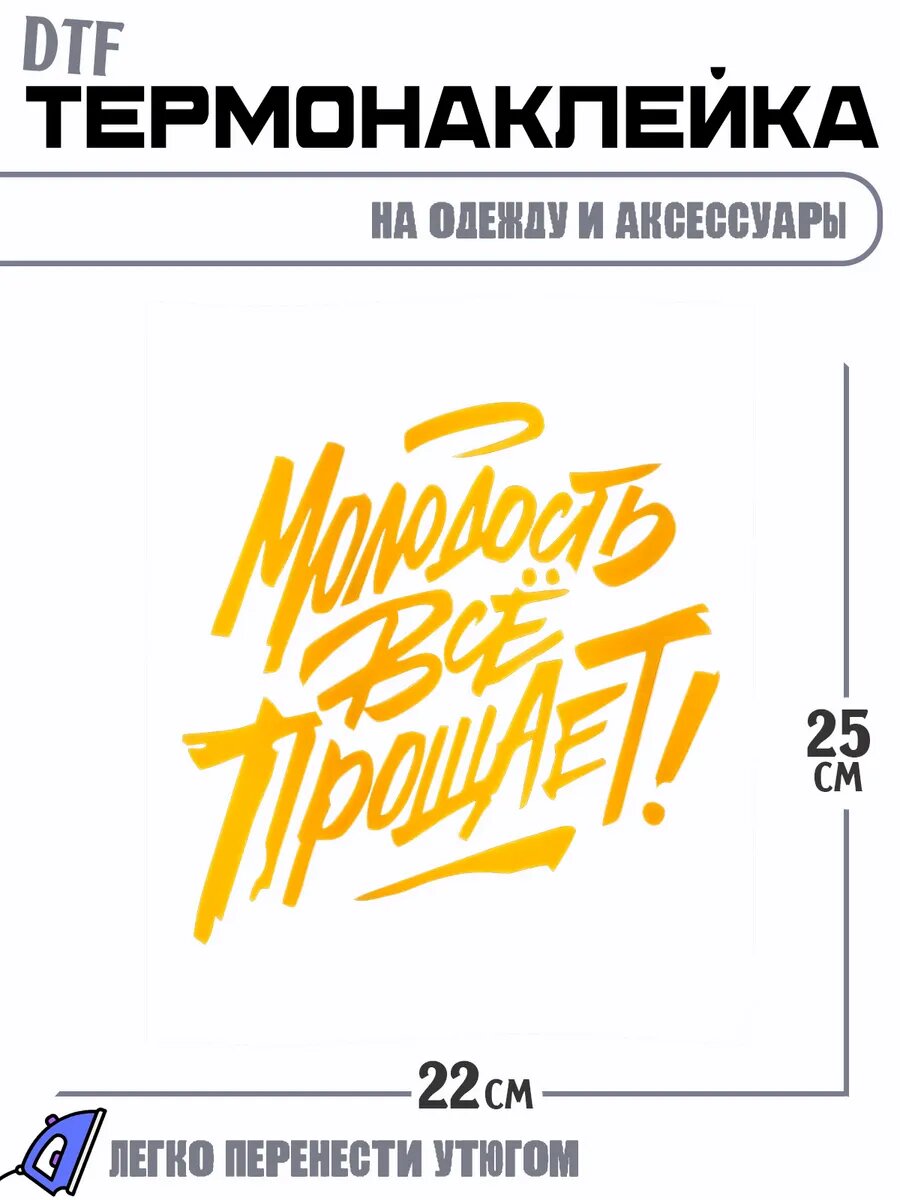 Термонаклейка Молодость всё прощает