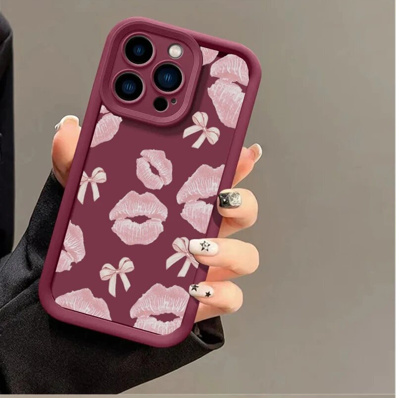 Чехол с принтом Love Bow Lip для OPPO Reno 13 14 11 12F 11F 13F Realme C53 S23997, Realme C63(C61)