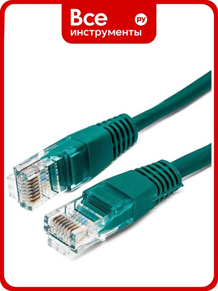 Кабель патч-корд U/UTP 5e кат. 0.5м FL-U5-0.5M-G 26AWG(7x0.16 мм), омедненный алюминий (CCA), PVC, зелёный Filum 00-00872947