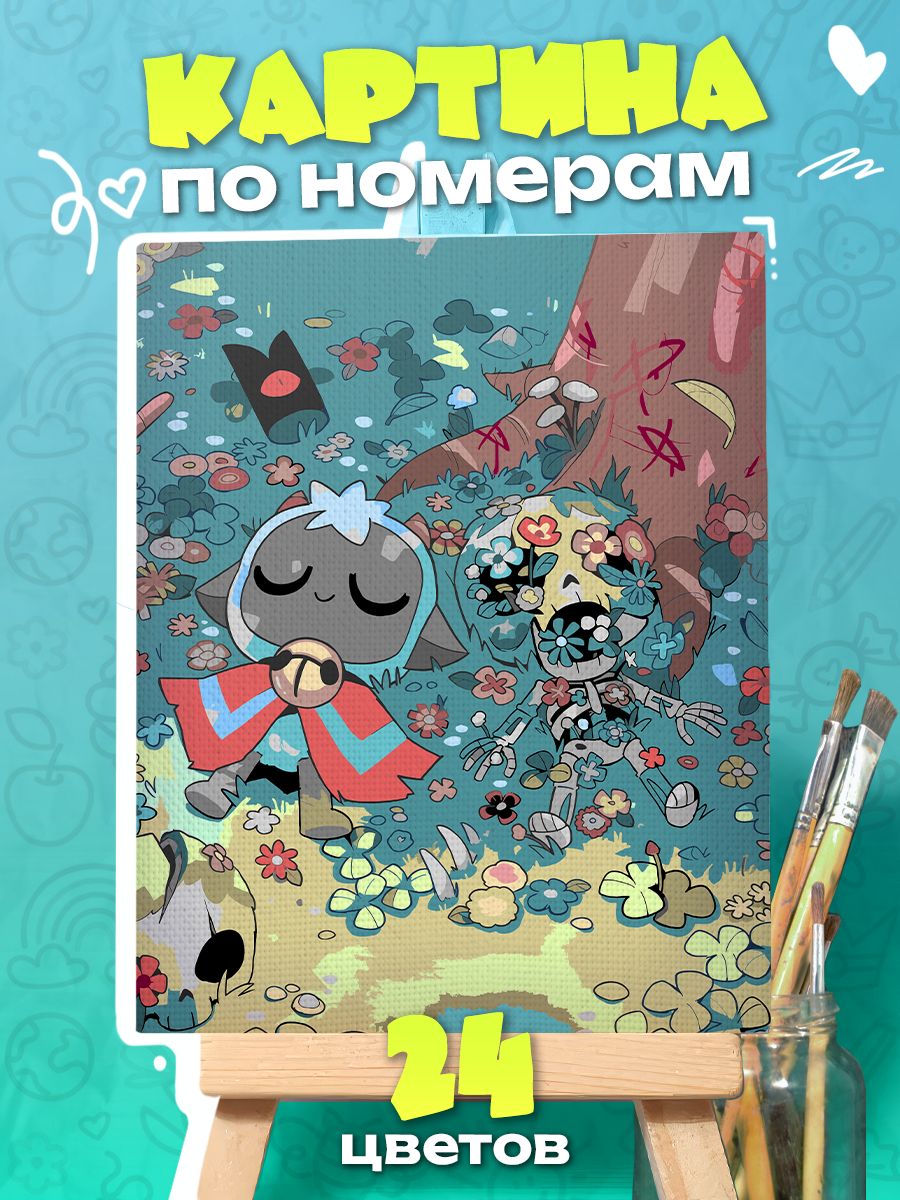 Cult of the lamb - Картина по номерам, раскраска - 30х40см