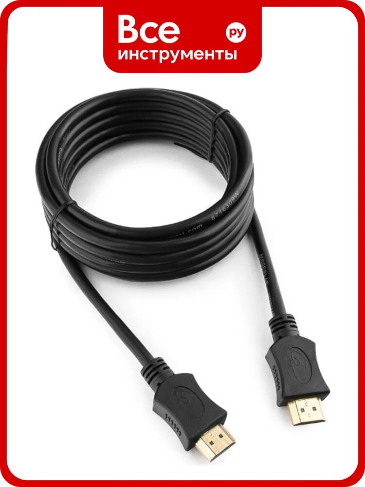 Кабель Cablexpert серия Light HDMI v1.4, 19M/19M, 3.0м, позол. разъемы, экран, черный CC-HDMI4L-10