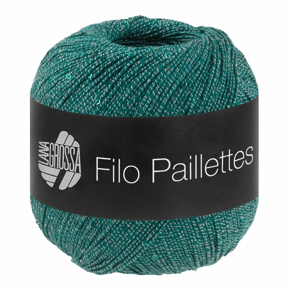 Пряжа для вязания Lana Grossa Filo Paillettes (10 Petrol) 2 мотка по 50 г/155 м