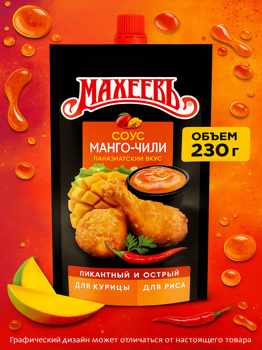 Соус деликатесный махеевъ Манго-чили, 230г