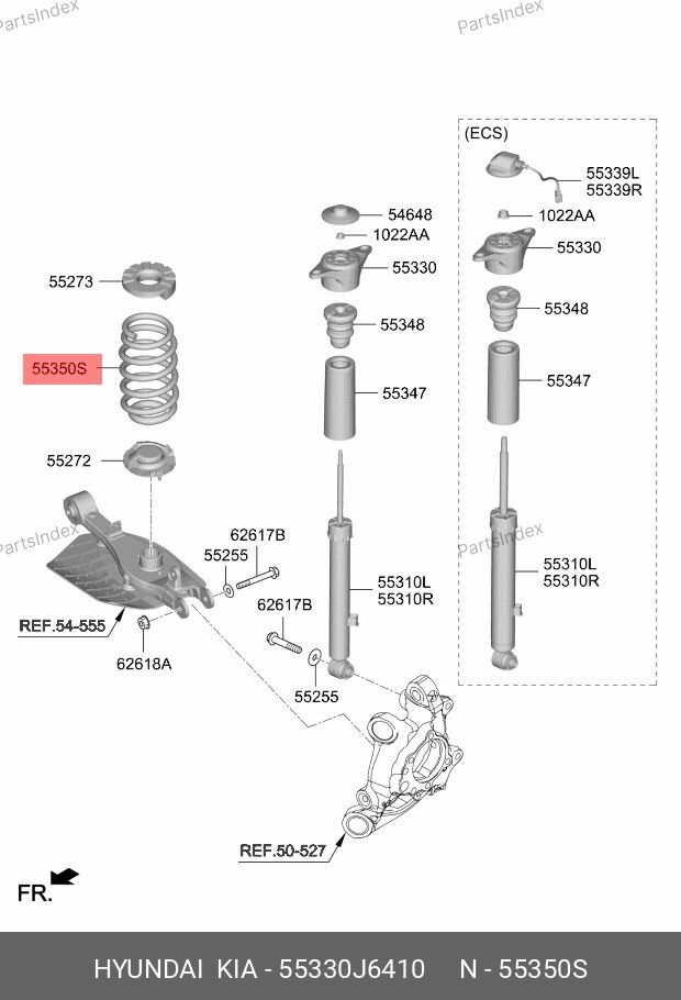 Пружина подвески, HYUNDAI/KIA/MOBIS 55330J6410