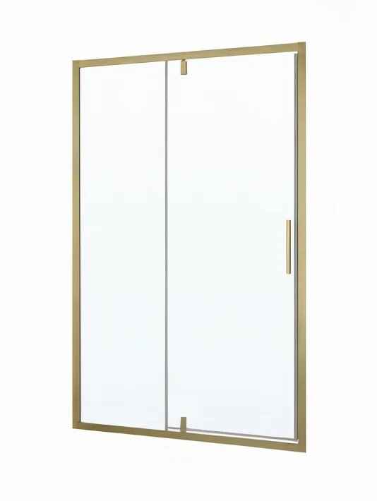 Душевая дверь Veconi P20 G, 1200x1900, золото брашинг, стекло матовое