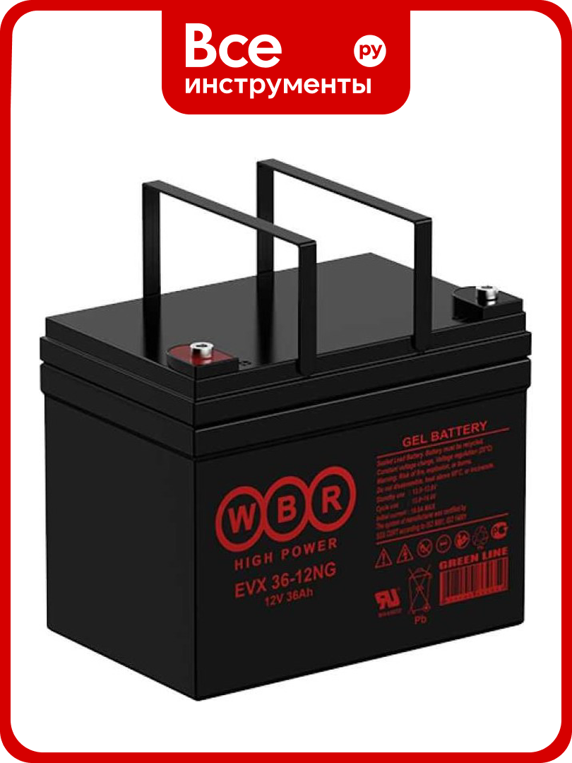 Аккумулятор тяговый WBR EVX36-12G 12В, 36 Ач УТ-00001346