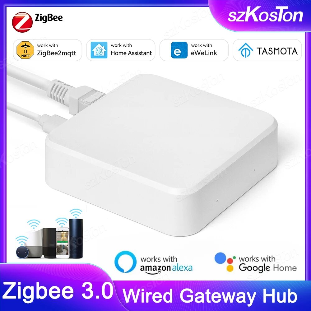 Шлюз для умного дома ZigBee 3.0 с проводным подключением Hub eWeLink с управлением через приложение RJ45 Ethernet Bridge, совместимый с Home Assistant Tasmota Zigbee2MQTT-eWeLink App