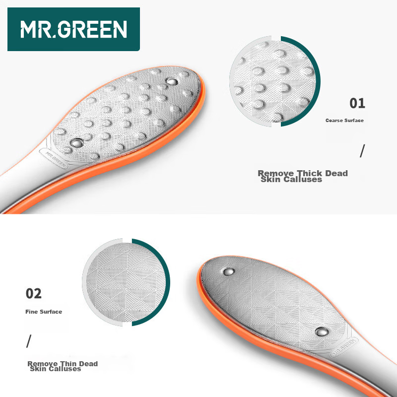 MR.GREEN German Foot Scrubber, Double-Sided Foot File, Imported Dead Skin And Callus Remover, Foot Scraper, Mr-2205PR