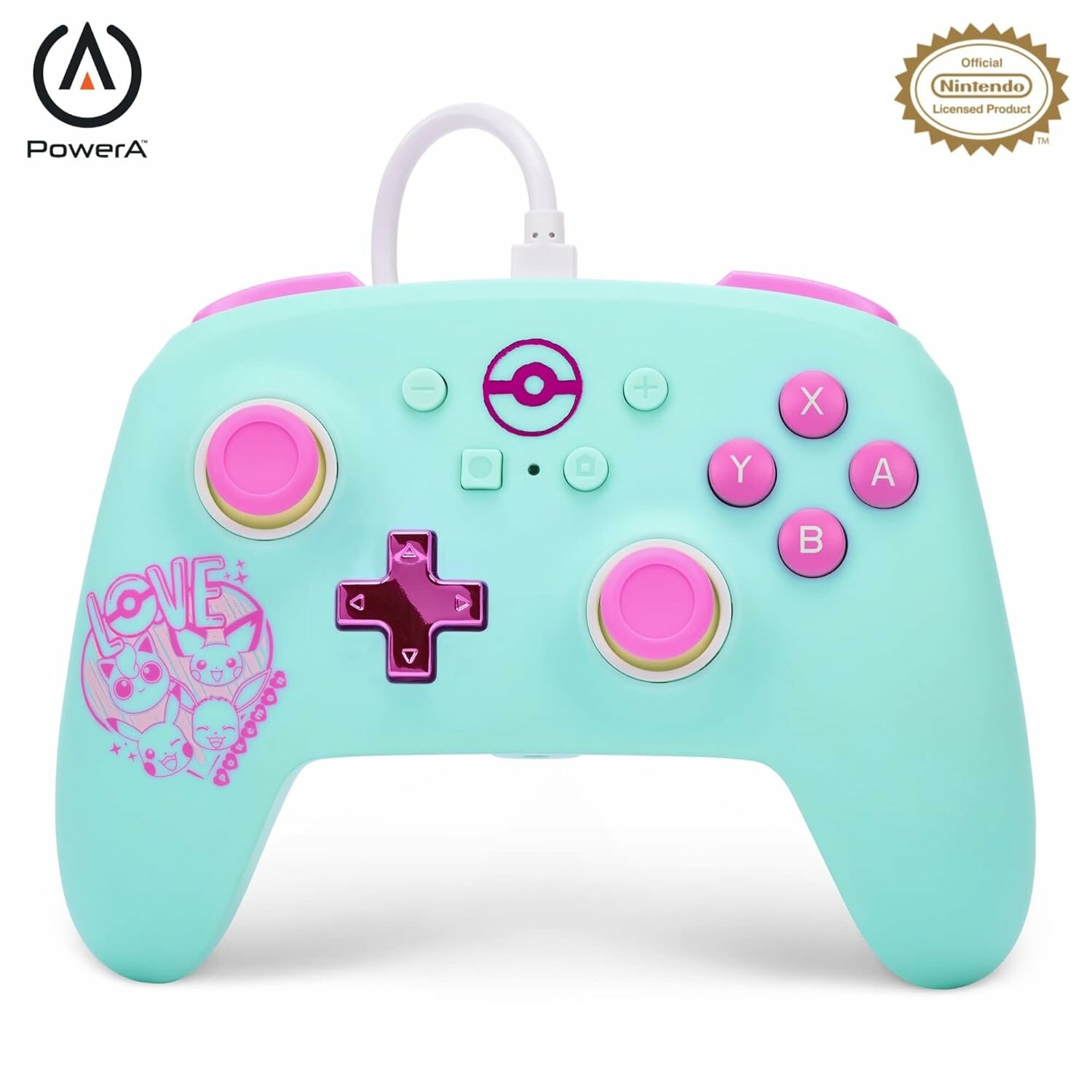 Улучшенный проводной контроллер PowerA для Nintendo Switch и Switch 2 - Pokémon: Sweet Friends, геймпад, игровой контроллер, проводной контроллер, официально лицензировано.