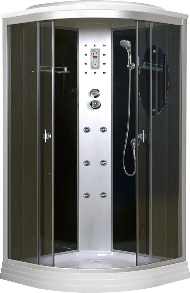 Душевая кабина Niagara NG-5012-01 стеклянная, 120x120, гидромассажная, с радио, закрытая (с крышей), средний поддон, с вентиляцией, с освещением, с функцией тропический душ