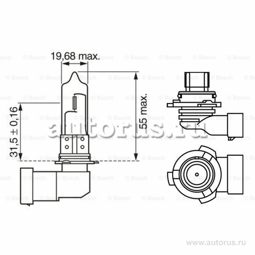 Лампа 12V HB4 51W BOSCH Pure Light - Standard 1 шт. картон 1 987 302 153