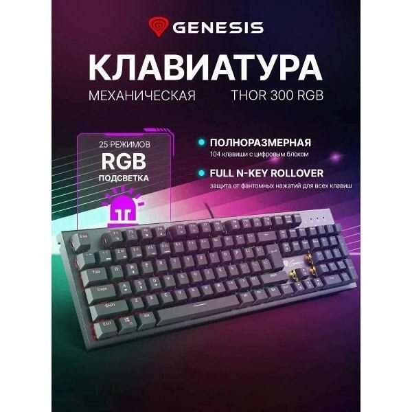 Клавиатура проводная Genesis Thor 300 RGB Limited RU