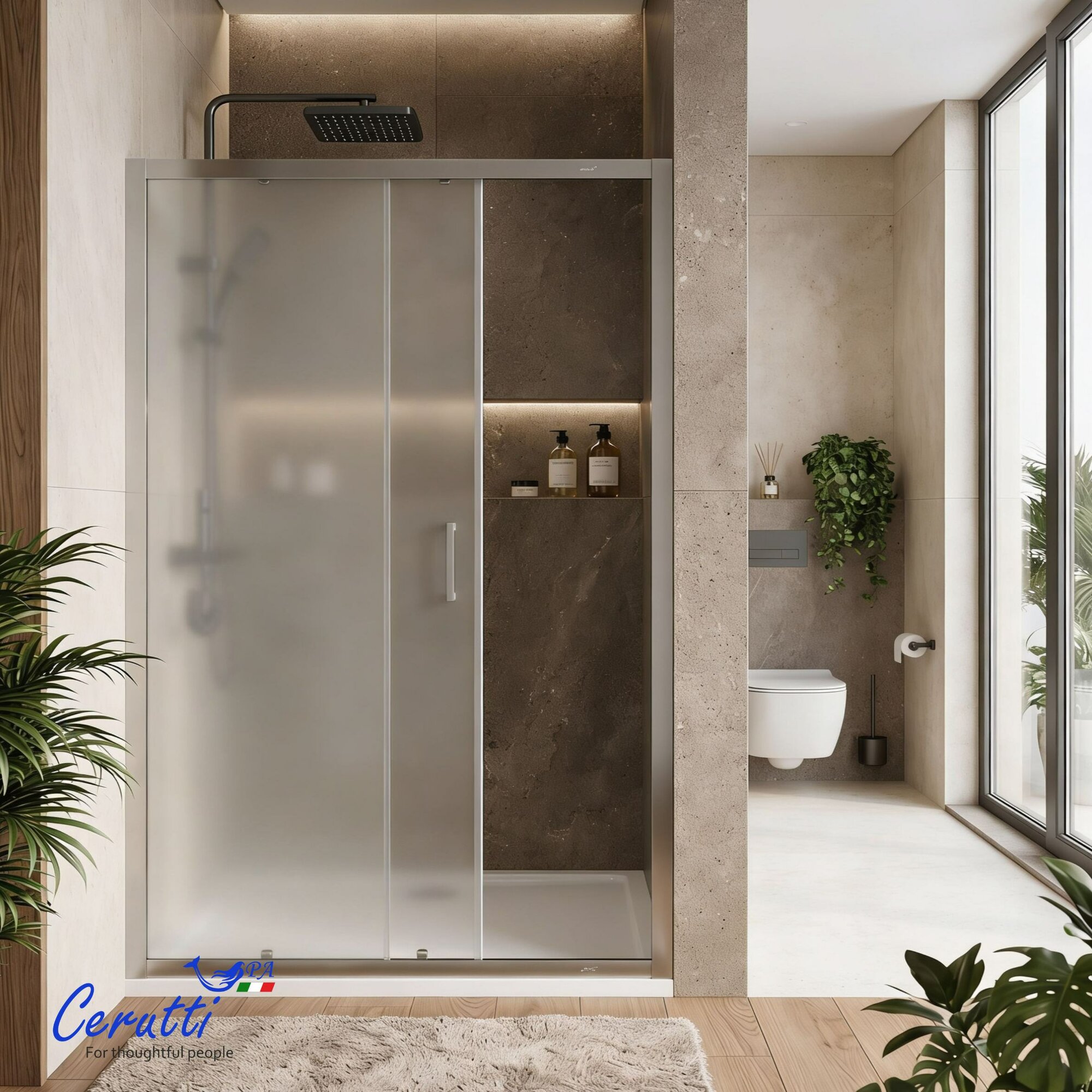 Дверь в нишу Ceruttispa глория (GLORIA) D120F (120х195), матовое стекло