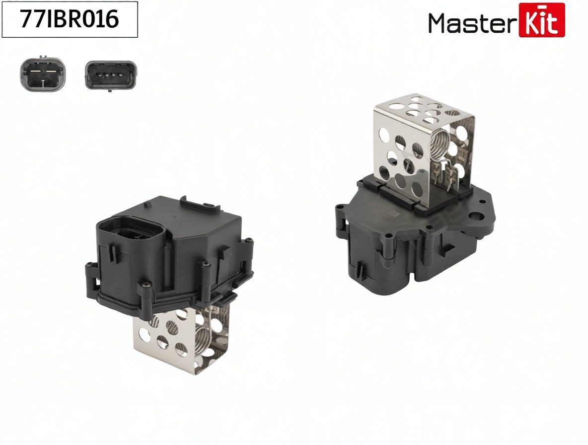 Резистор вентилятора Citroen C1 (PM_, PN_)/Peugeot 307 (3A/C) 2000 - 77IBR016 MasterKit арт. 77IBR01