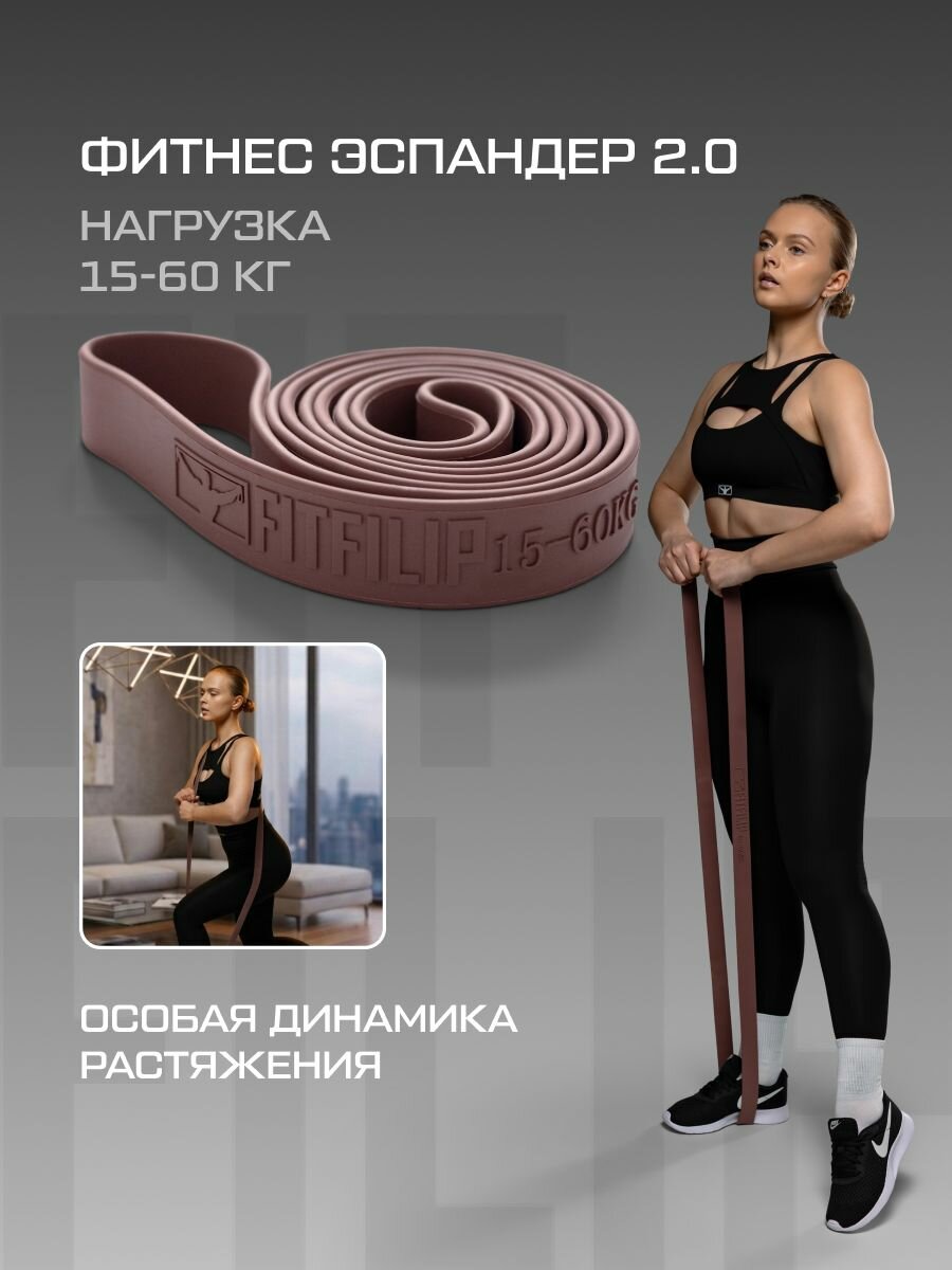 Фитнес резинка 15-60 кг ленточный эспандер