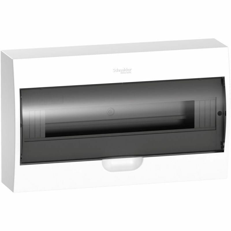 Распределительный щит Systeme Electric City9 Box, навесной, 1 ряд, 18 модулей, прозрачная дверца