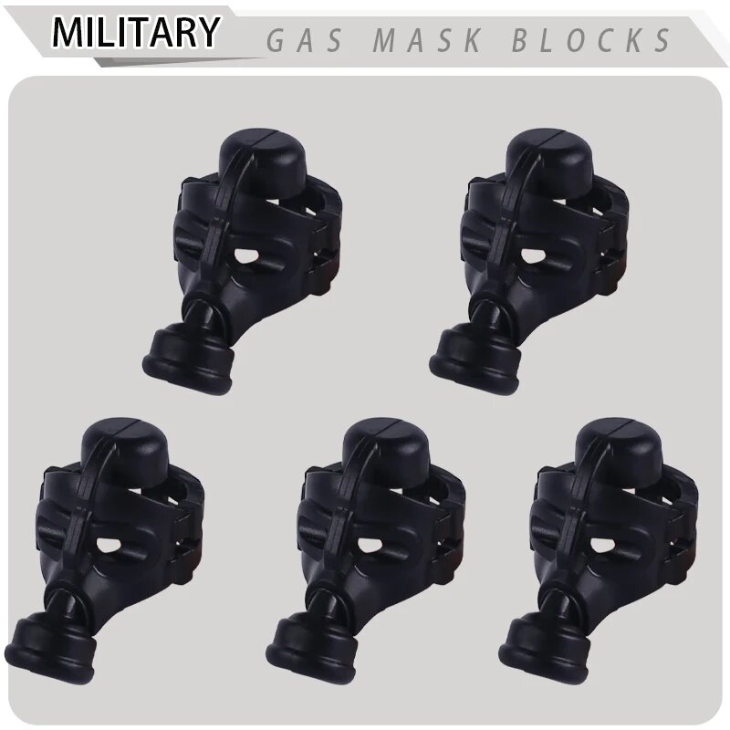 Черные строительные блоки Military Gas Mask 5 шт.