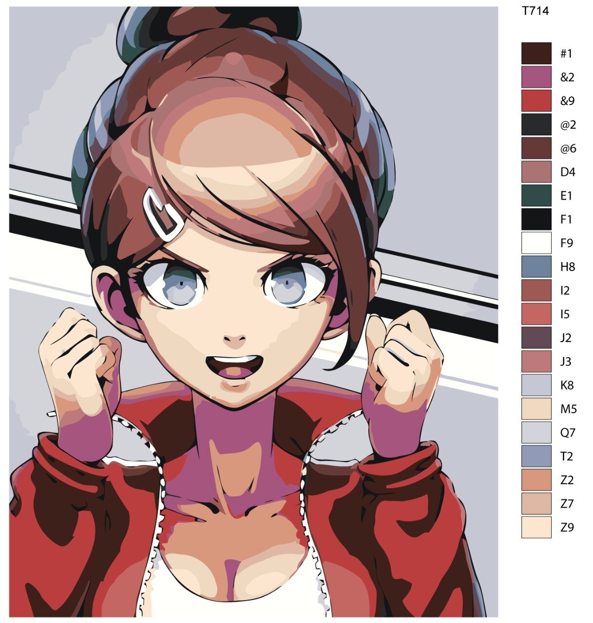 Картина по номерам T714 "Аой Асахина. Аниме Данганронпа - Danganronpa " 60x80