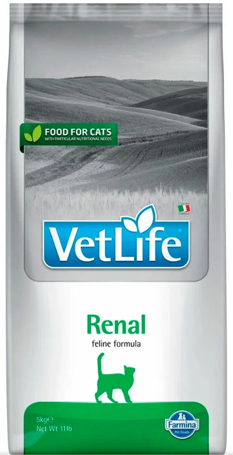 Сухой корм Farmina Vet Life Renal (Фармина) для кошек для поддержания функции почек, 5 кг
