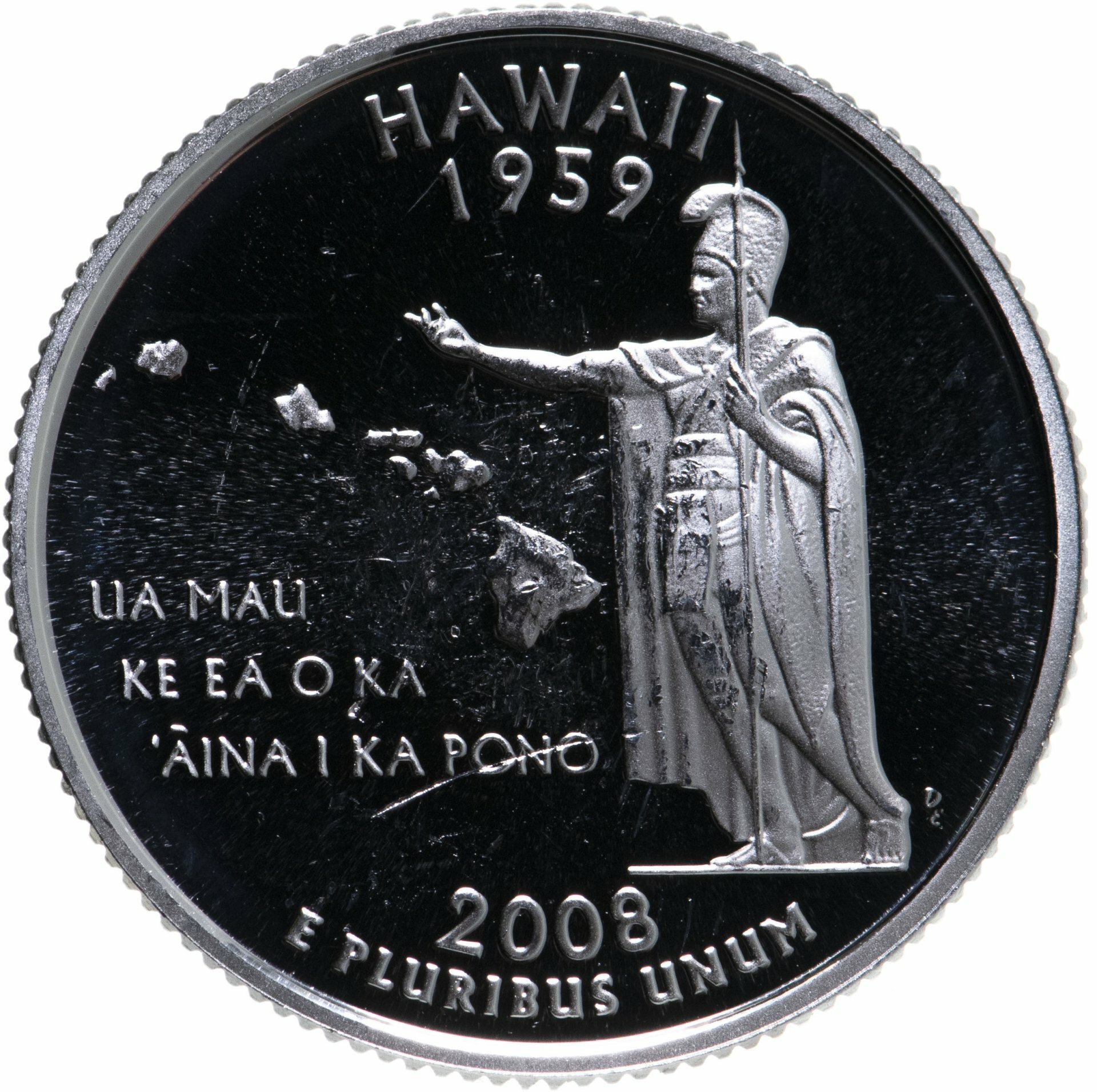 США 25 центов квотер, 1/4 доллара, quarter dollar 2008 S Proof Гавайи Hawaii, Медь