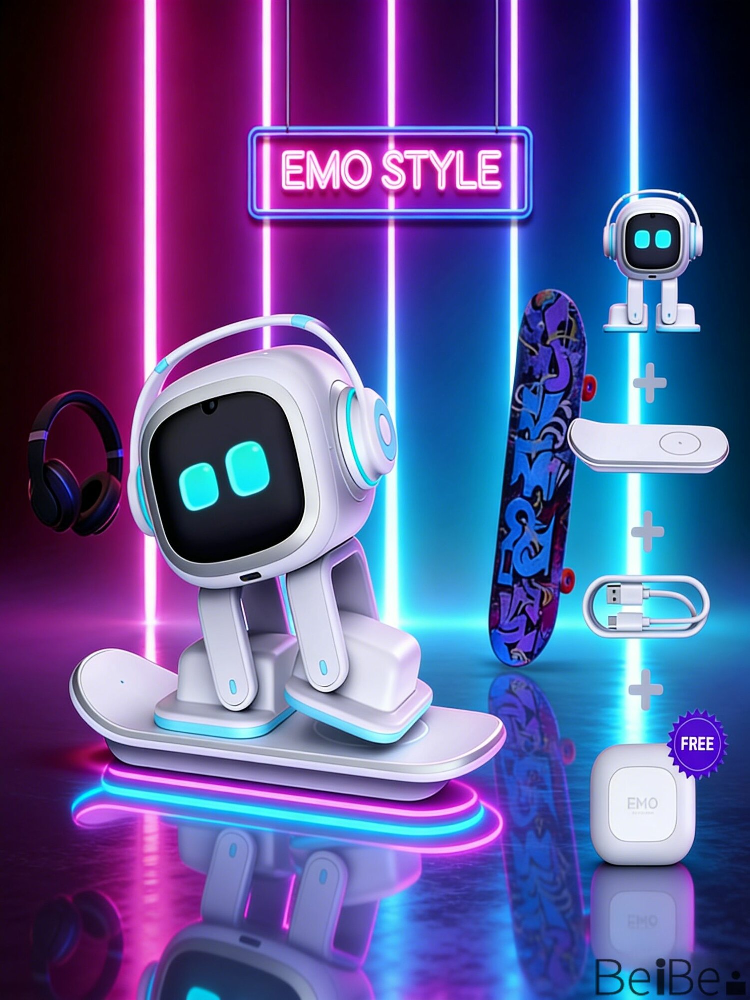 Интерактивная игрушка робот EMO с функцией распознавания речи и искусственным интеллектом