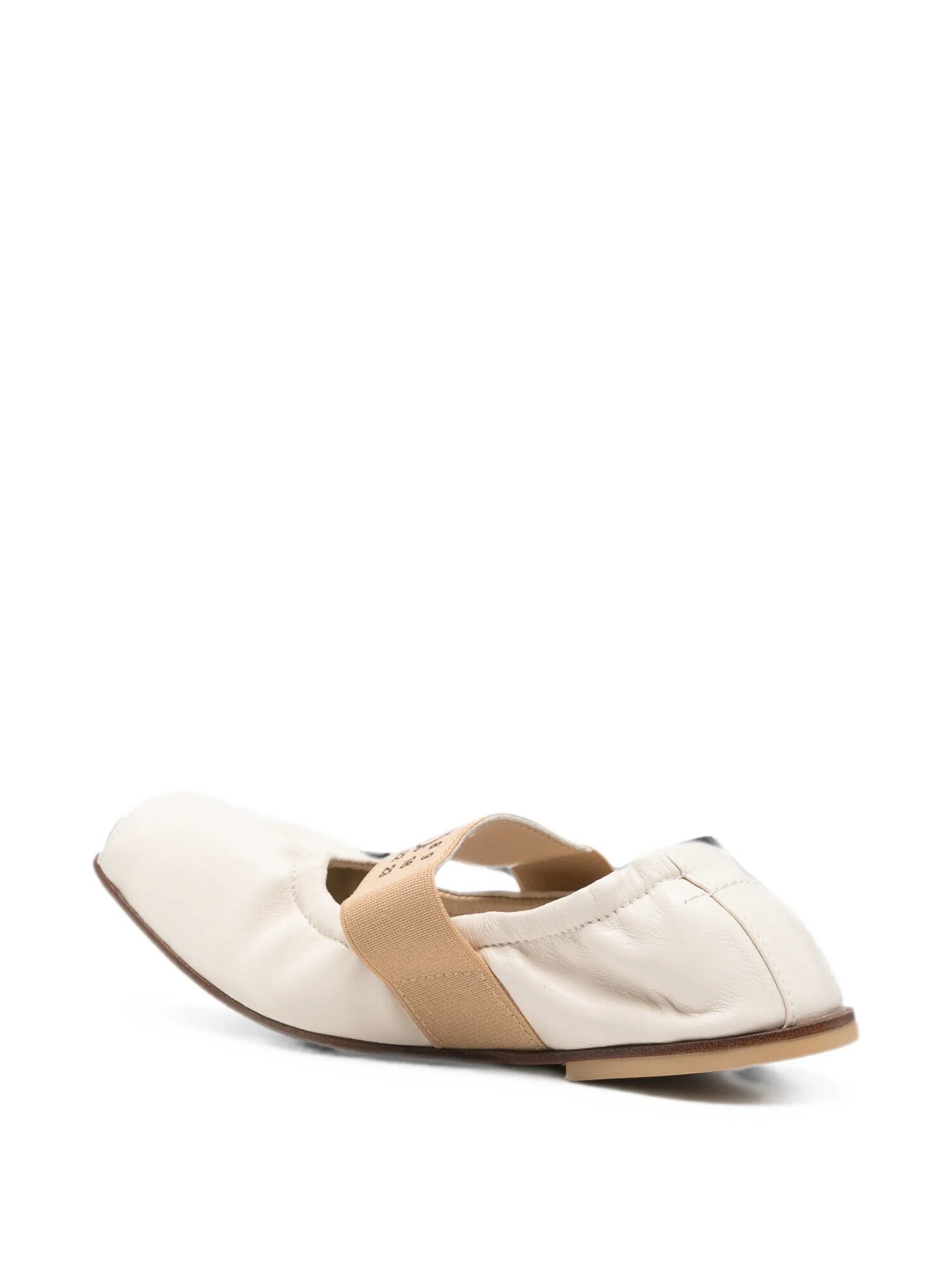 Балетки MM6 Logo-print elasticated-strap ballet flats, размер 35, , разноцветный — фото 1