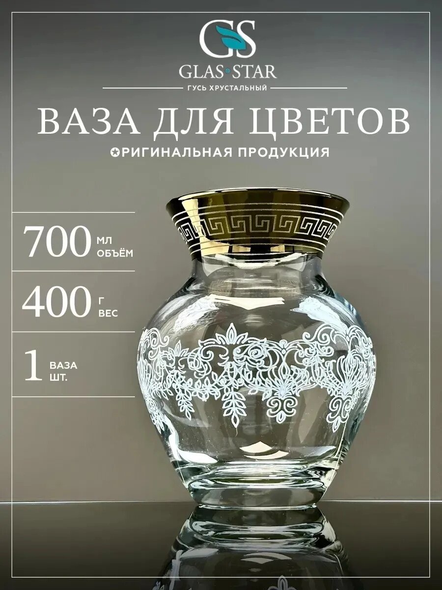 Ваза 14.4х9см. стеклянная для цветов