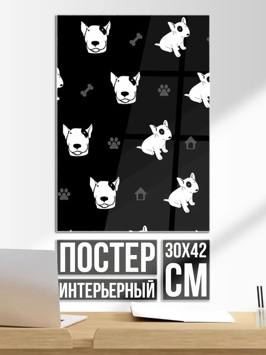 Постер на стену Английский бультерьер