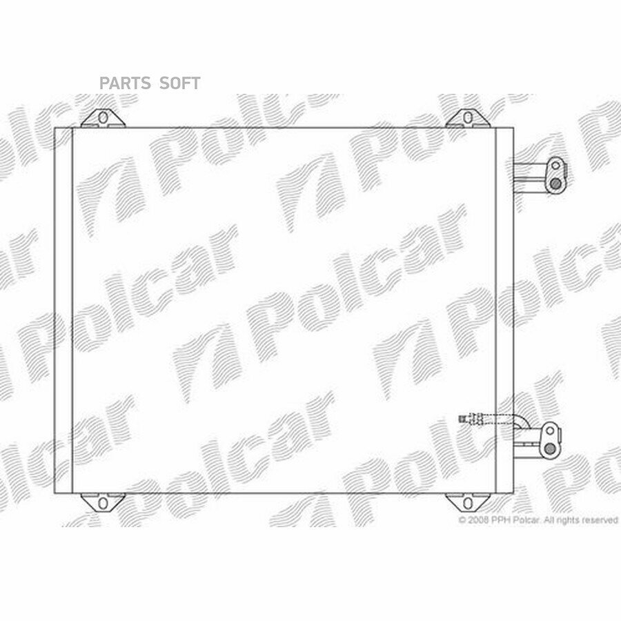 Радиатор кондиционера AUDI A2, 00-05 от официального дистрибьютора, POLCAR, артикул 1322K8C1