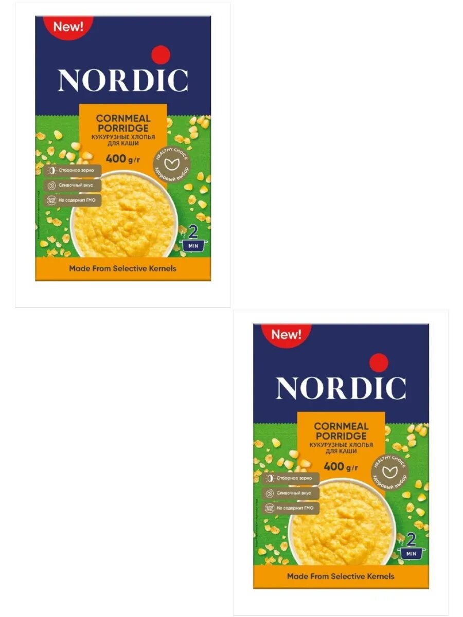 NORDIC Хлопья кукурузные 400 г 2 уп
