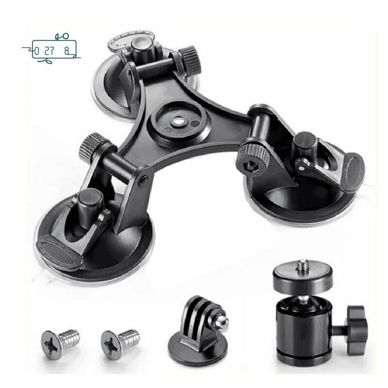 (T W O E) Тройной вакуумный держатель для автомобиля с адаптером для карманной камеры