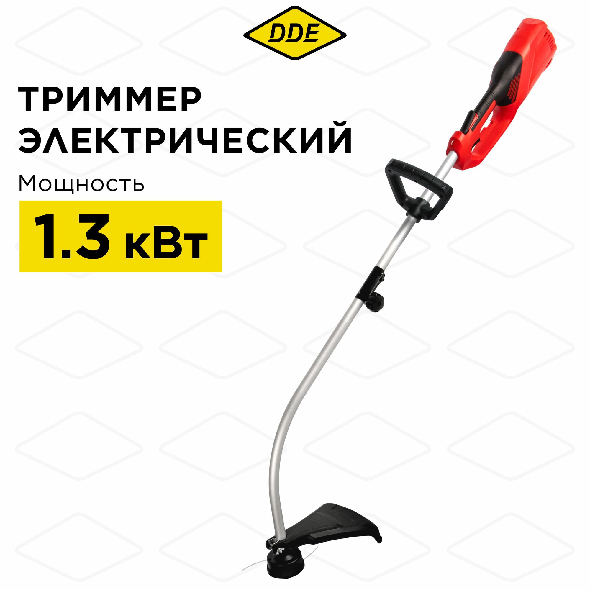 Триммер электрический DDE ET1300 (1300 Вт верх двиг разъем крив вал ремень)